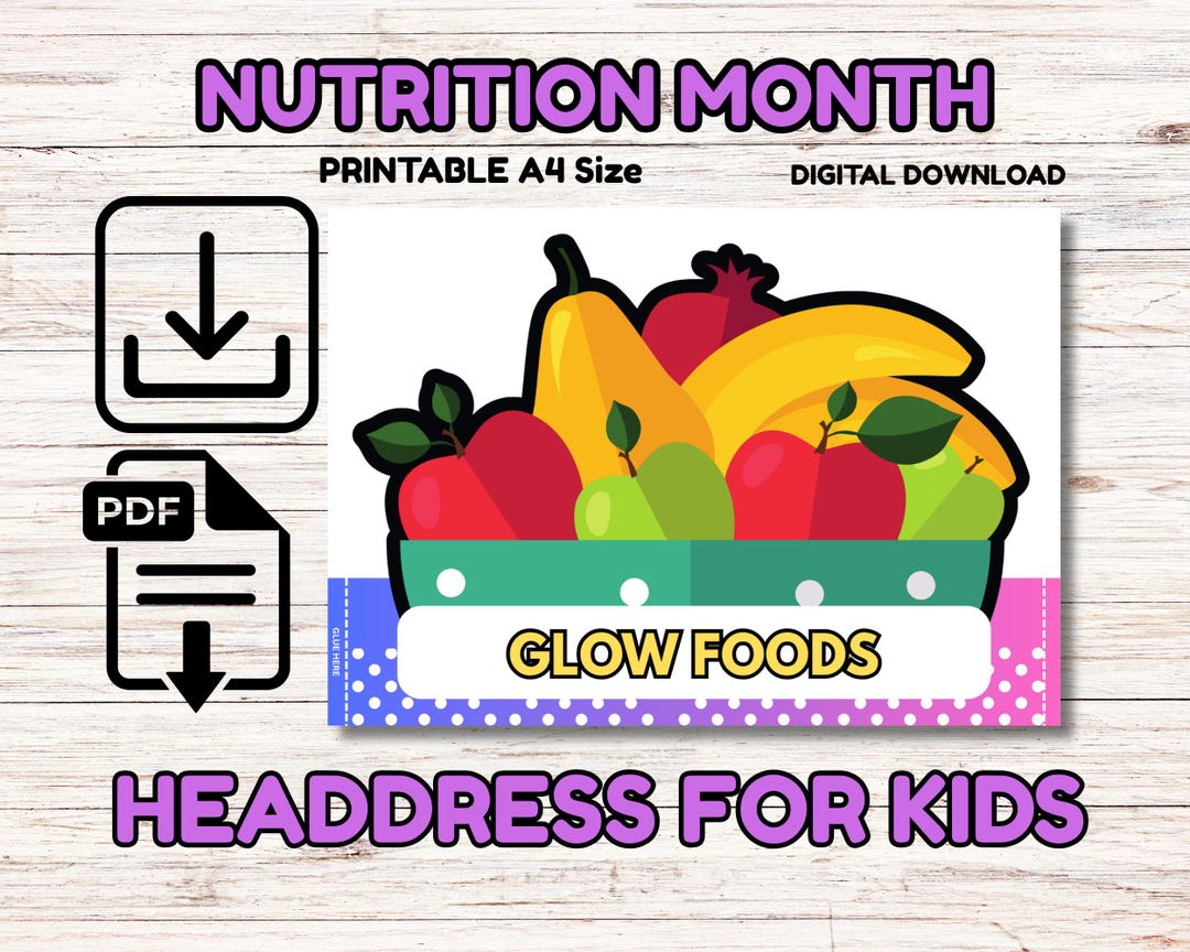 Nutrition Month Headdress: Printable Fruit & Veggie Crown (PDF Activity ...