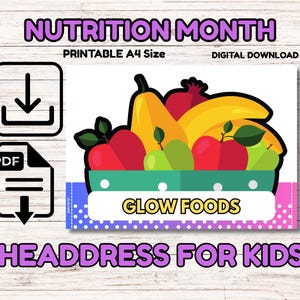 Nutrition Month Headdress: Printable Fruit & Veggie Crown (PDF Activity ...