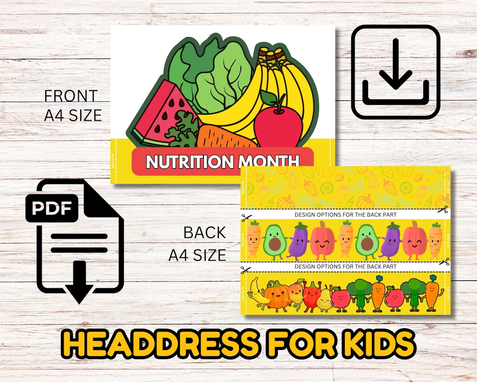 Nutrition Month Headdress: Fruit & Vegetable Crown - Kids' Craft (PDF ...