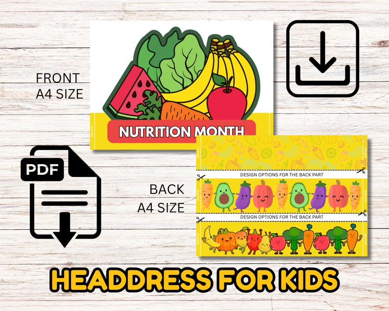 Nutrition Month Headdress: Fruit & Vegetable Crown - Kids' Craft (PDF ...