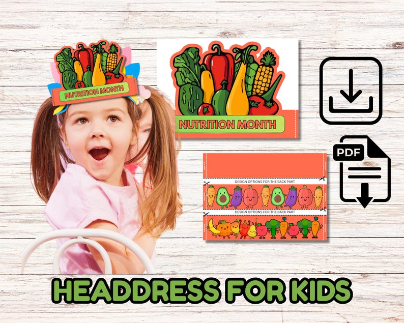 Nutrition Month Headdress: Fruit & Veggie Crown - Kids' Craft (PDF ...
