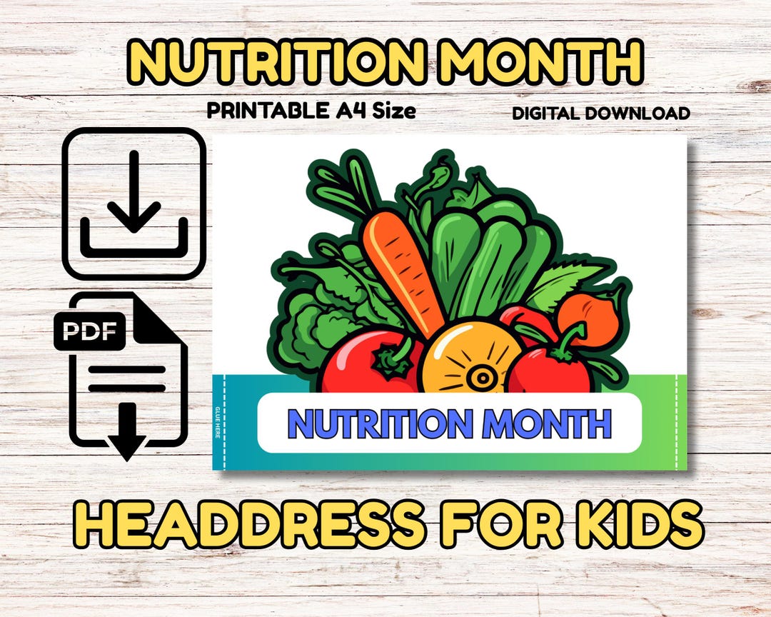 Nutrition Month Headdress: Printable Fruit & Veggie Crown (PDF Download ...
