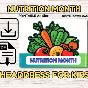 Nutrition Month Headdress: Printable Fruit & Veggie Crown (PDF Download - Etsy