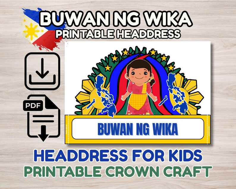 Buwan Ng Wika Headdress: Filipino Cultural Crown, Printable Paper Craft ...