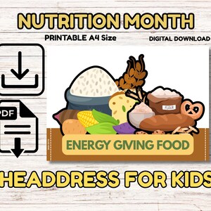 Nutrition Month Headdress: Printable Fruit & Vegetable Crown (PDF ...