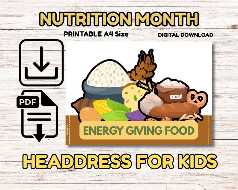 Nutrition Month Headdress: Printable Fruit & Vegetable Crown (PDF ...