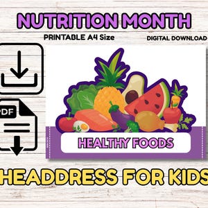 Nutrition Month Headdress: Printable Fruit & Vegetable Crown (PDF Download - Etsy