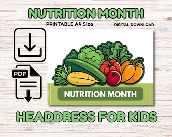 Nutrition Month Headdress: Printable Healthy Food Craft (PDF Download ...