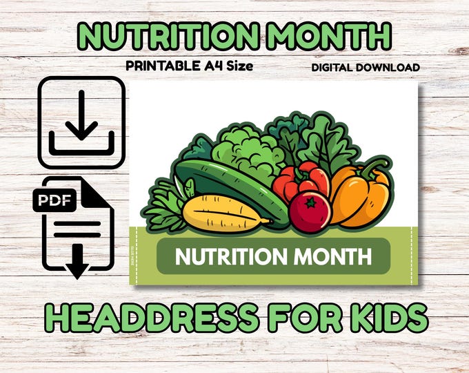 Nutrition Month Headdress Printable: DIY Food Crown Craft (PDF) - Etsy