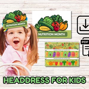 NUTRITION MONTH HEADDRESS Printable _ Healthy Food Headdress Template ...