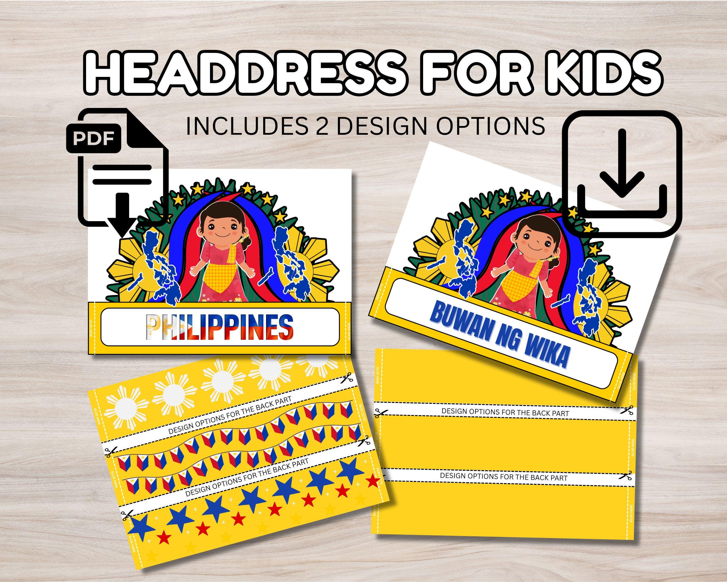 Buwan Ng Wika Headdress: Filipino Cultural Crown, Printable Paper Craft ...