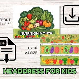 Nutrition Month Headdress: Printable Healthy Food Craft (PDF Download ...