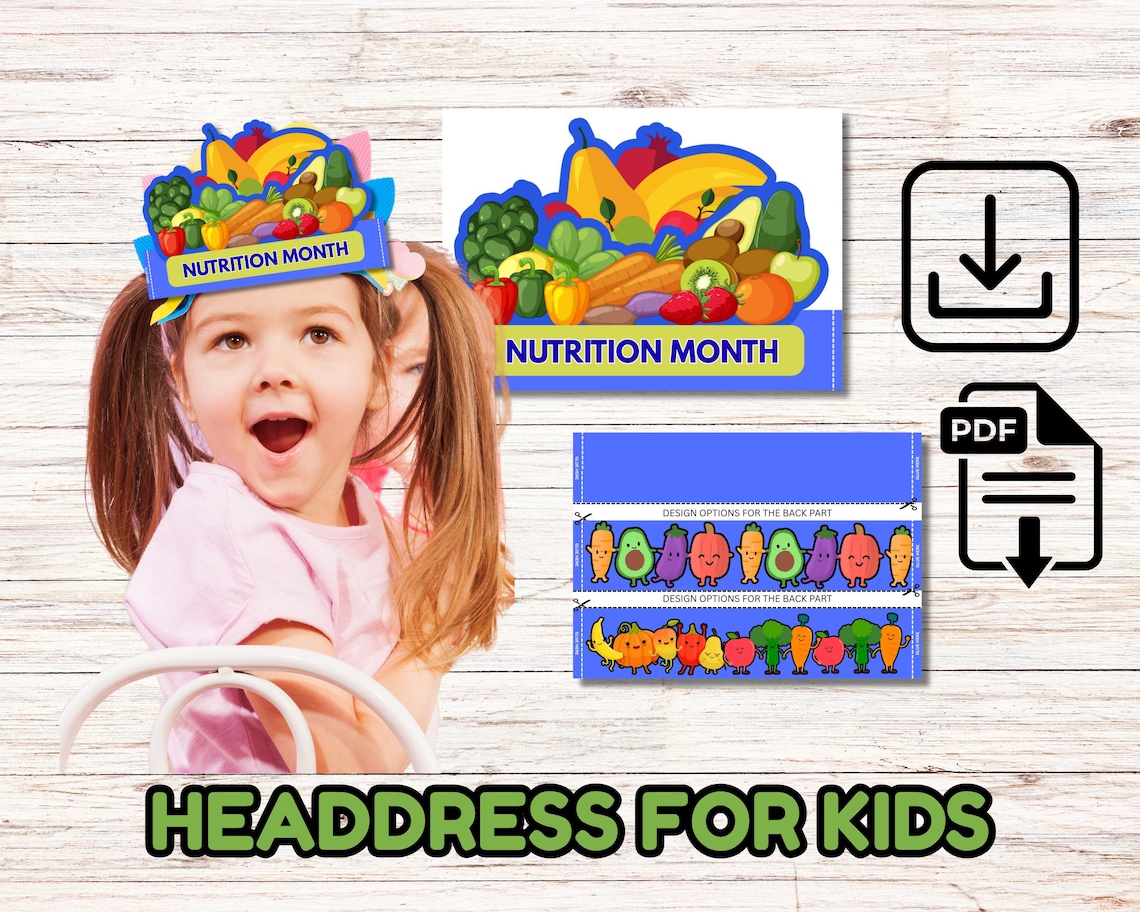 Nutrition Month Headdress: Fruit & Veggie Crown - Kids Printable Craft ...