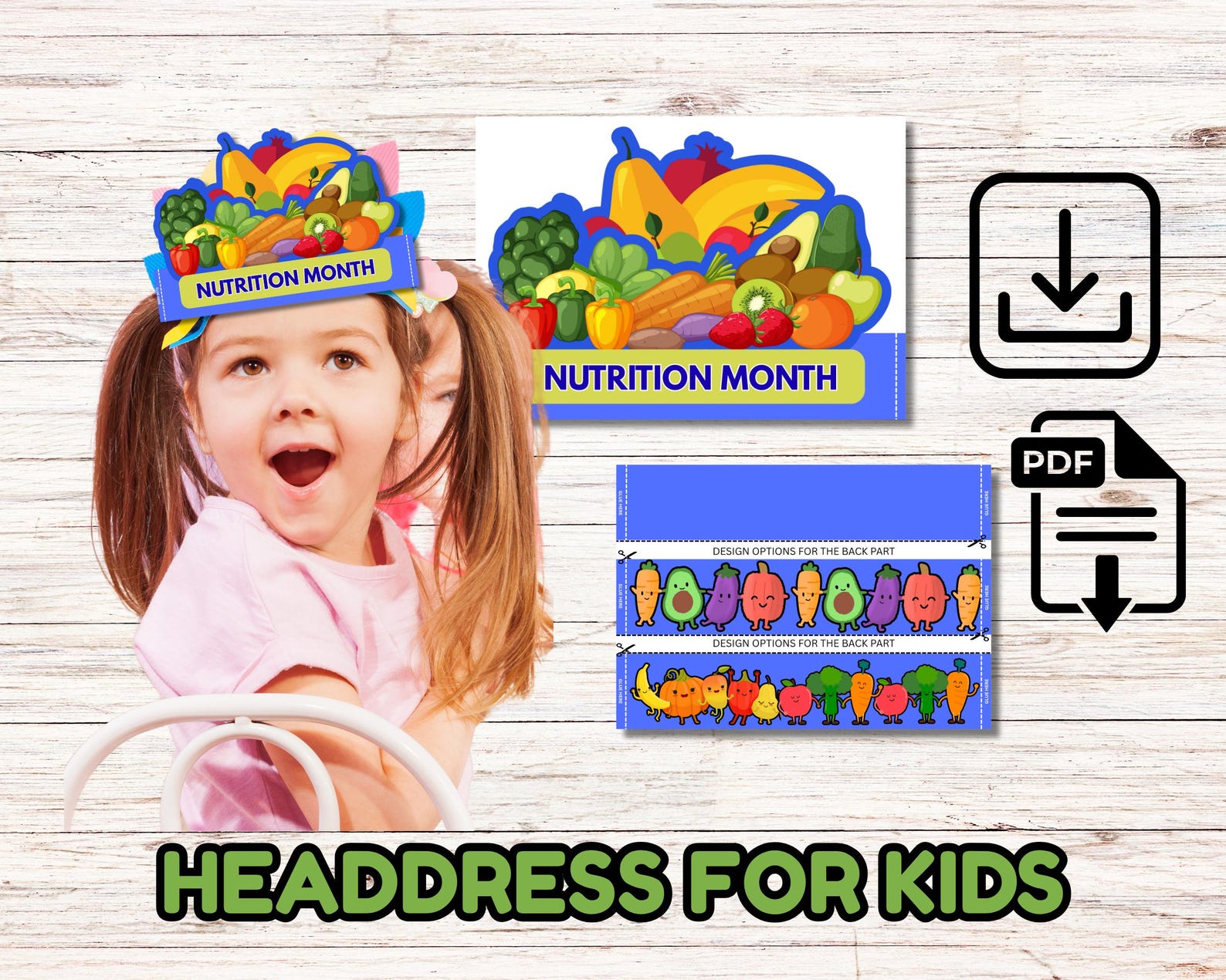 Nutrition Month Headdress: Fruit & Veggie Crown - Kids Printable Craft ...
