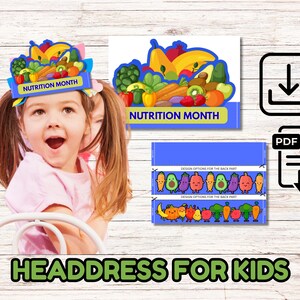Nutrition Month Headdress: Fruit & Veggie Crown - Kids Printable Craft (PDF Download) - Etsy