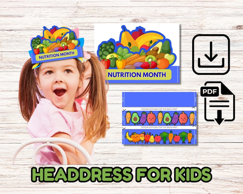 Nutrition Month Headdress: Fruit & Veggie Crown - Kids Printable Craft ...