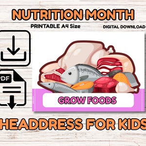 Nutrition Month Headdress: Fruit & Vegetable Crown Craft (PDF Download - Etsy