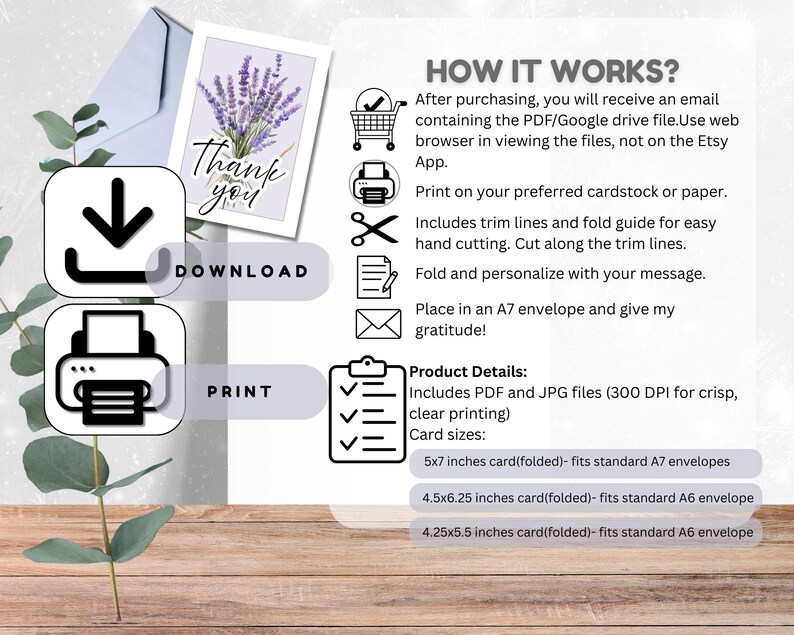 PRINTABLE THANK YOU Card Template | 5X7, 4X6, 4X5 Sizes | Appreciation ...