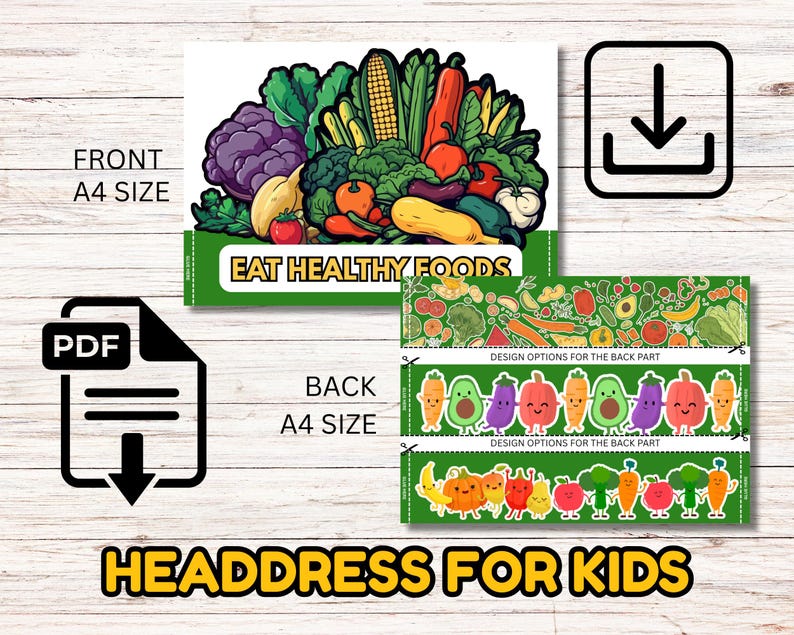 Nutrition Month Headdress: Printable Food Crown Craft (PDF File) - Etsy