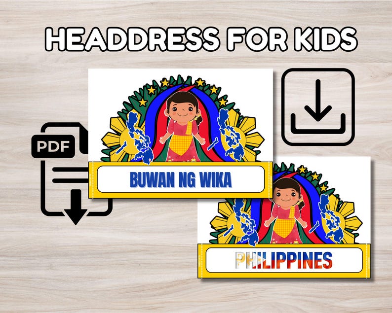 Buwan Ng Wika Headdress: Filipino Cultural Crown, Printable Paper Craft ...