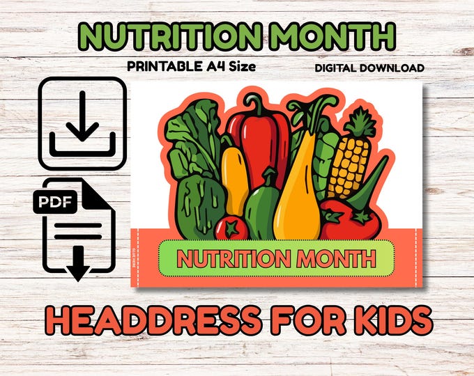 Nutrition Month Headdress: Fruit & Veggie Crown - Kids' Craft (PDF ...
