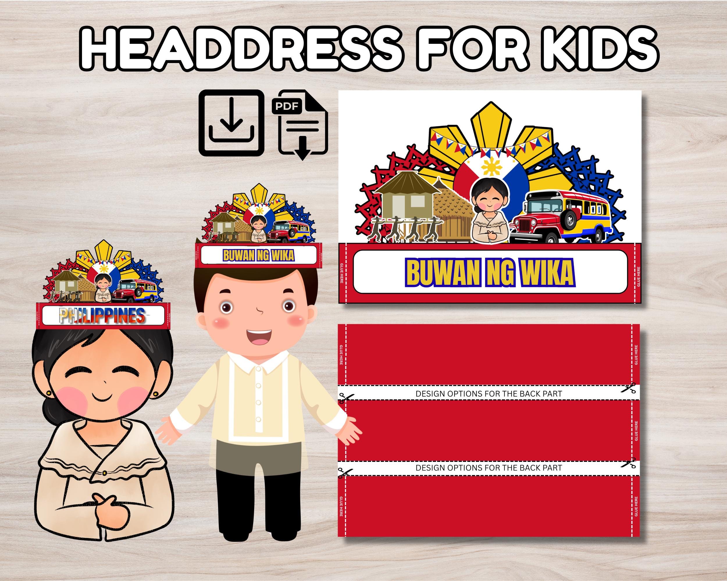 Buwan Ng Wika Headdress: Filipino Paper Crown Craft (PDF Download) - Etsy
