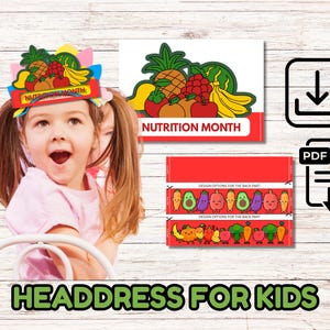 Nutrition Month Headdress: Printable Fruit & Vegetable Crown (PDF ...