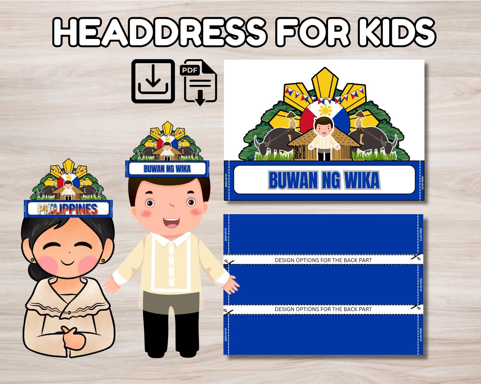 Buwan Ng Wika Headdress: Filipino Paper Crown (digital Download) - Etsy
