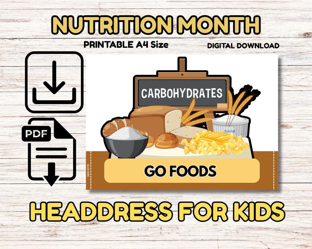 Nutrition Month Headdress: Printable Fruit & Veggie Crown (PDF Download ...