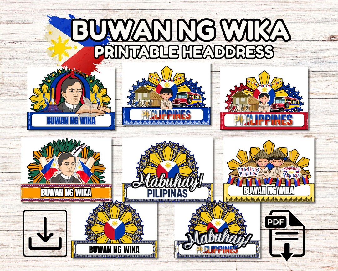 Buwan Ng Wika Headdress Bundle | Filipino Cultural Costume (digital PDF ...