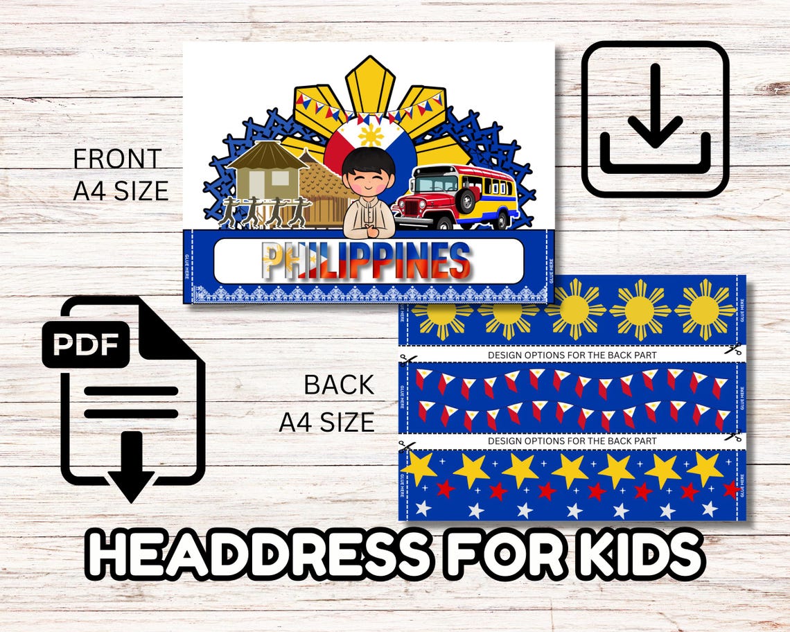 12 BUWAN NG WIKA Headdress Bundle Printable Filipino Cultural Week ...