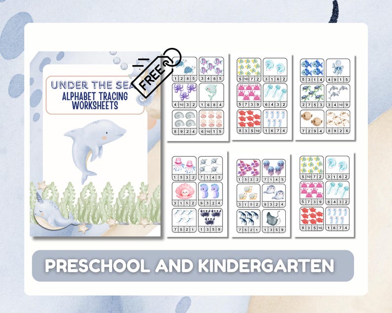 UNDER THE SEA 60+ Alphabet Letters Tracing Worksheets and Free ...