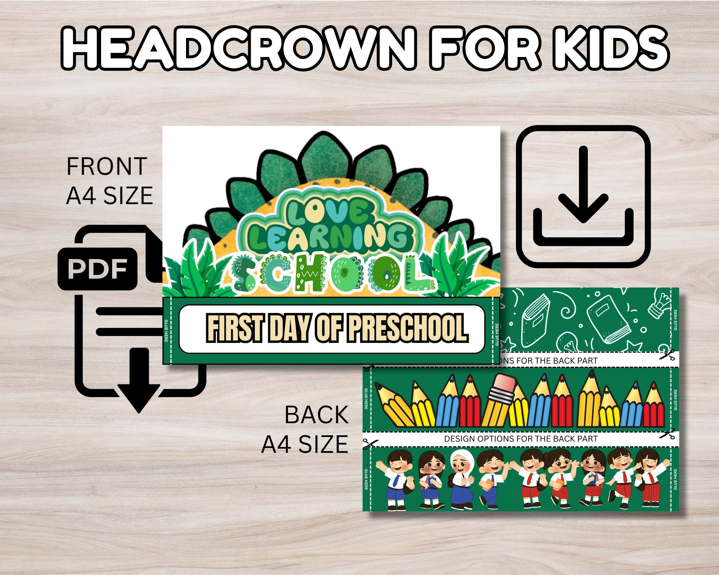 Dinosaur First Day of School Crown: Printable Preschool Paper Craft ...