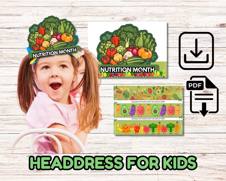 Nutrition Month Headdress: Printable Healthy Food Craft (PDF Download) - Etsy