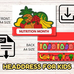 Nutrition Month Headdress: Printable Fruit & Vegetable Crown (PDF) - Etsy New Zealand