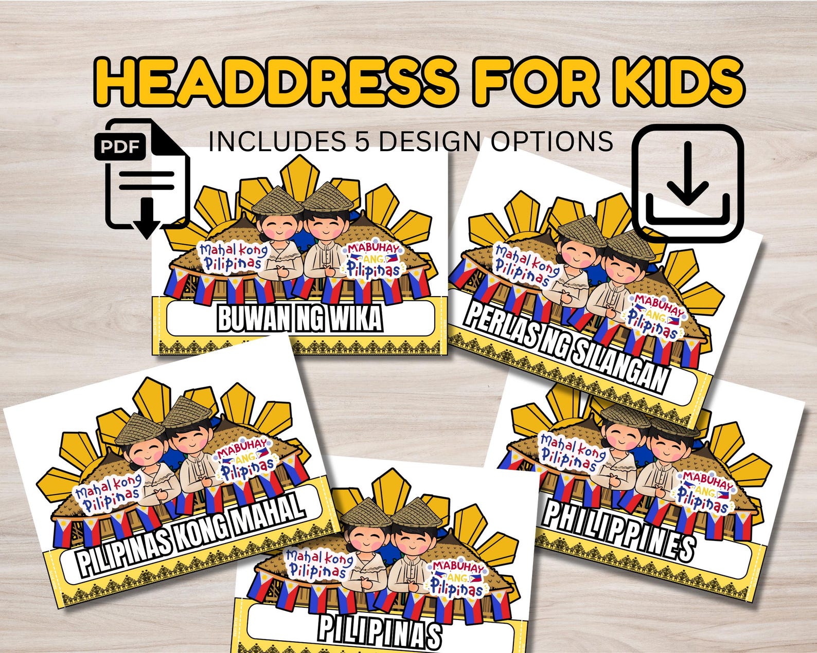 Buwan Ng Wika Headdress: Filipino Cultural Crown - Printable Paper ...