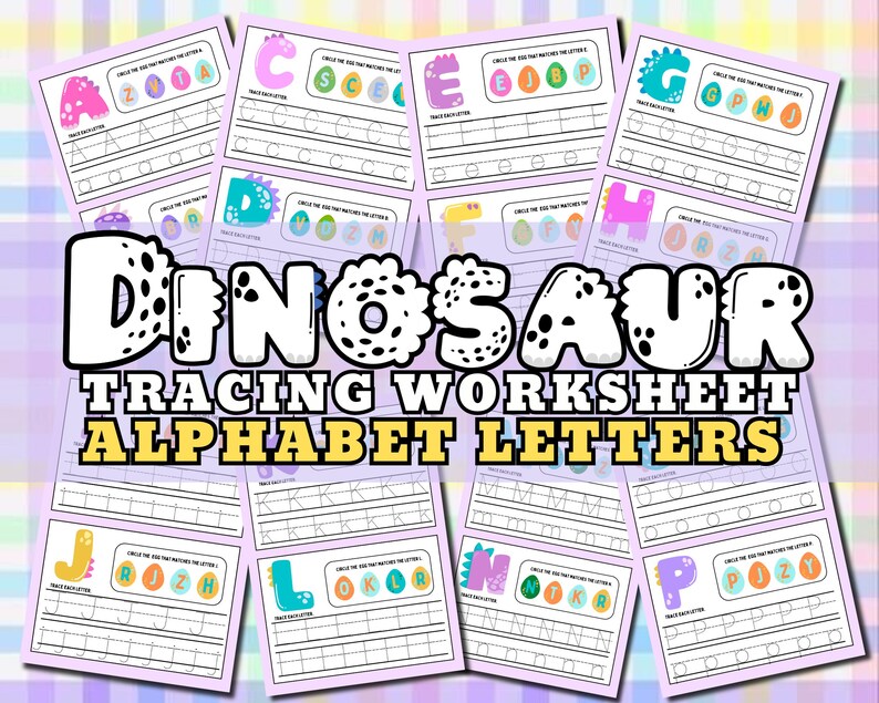 Dinosaur Alphabet Tracing Worksheets: Prek-kindergarten Letter Practice ...