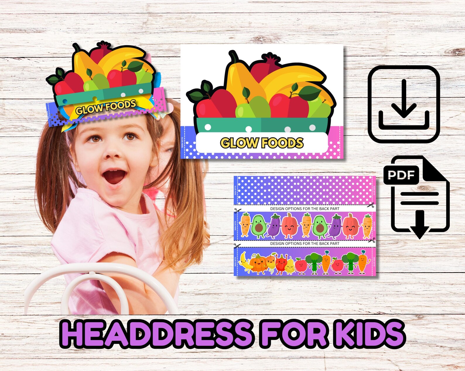 Nutrition Month Headdress: Printable Fruit & Veggie Crown (PDF Activity ...
