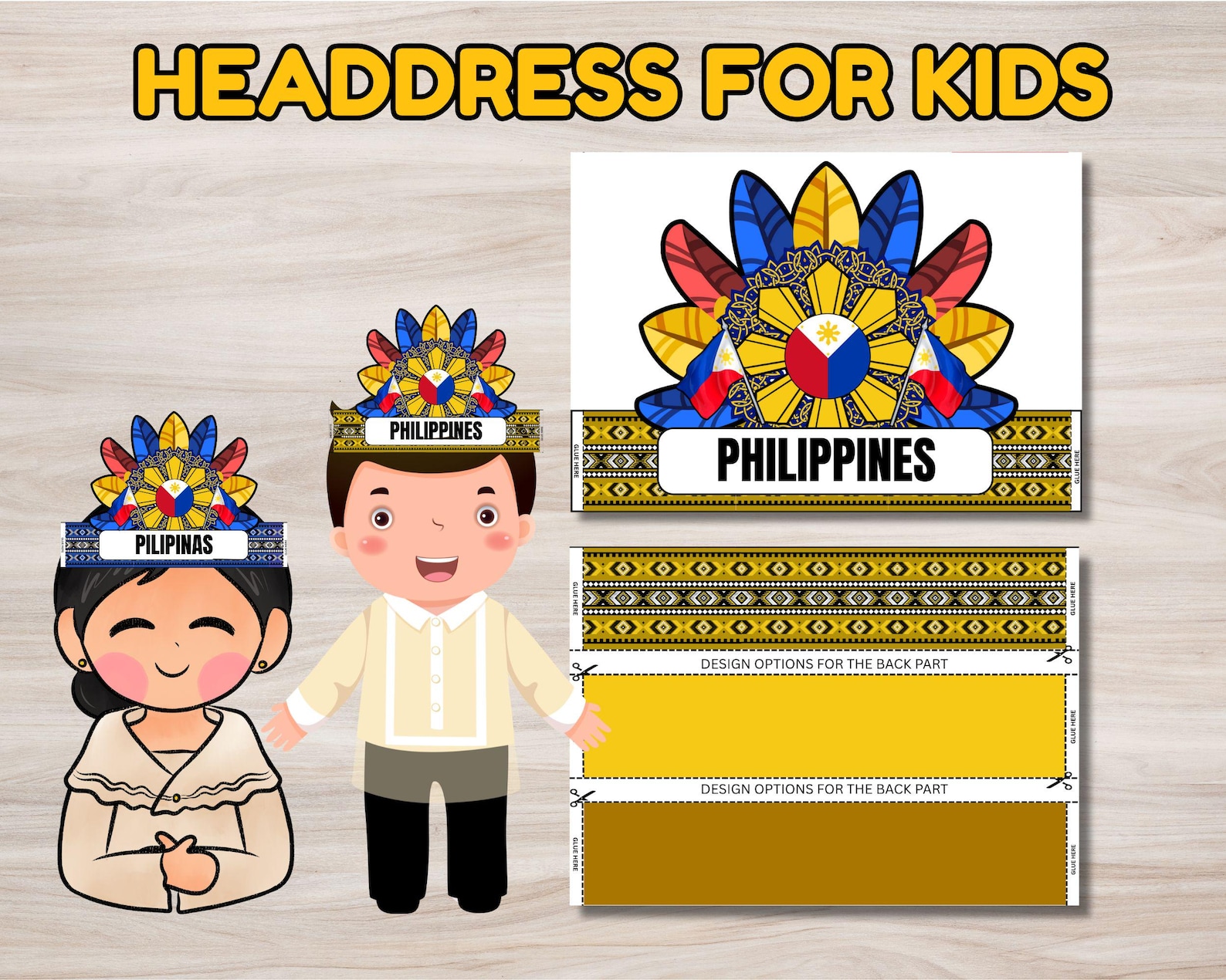 Buwan Ng Wika Headdress: Filipino Costume Crown - Printable Paper Craft ...