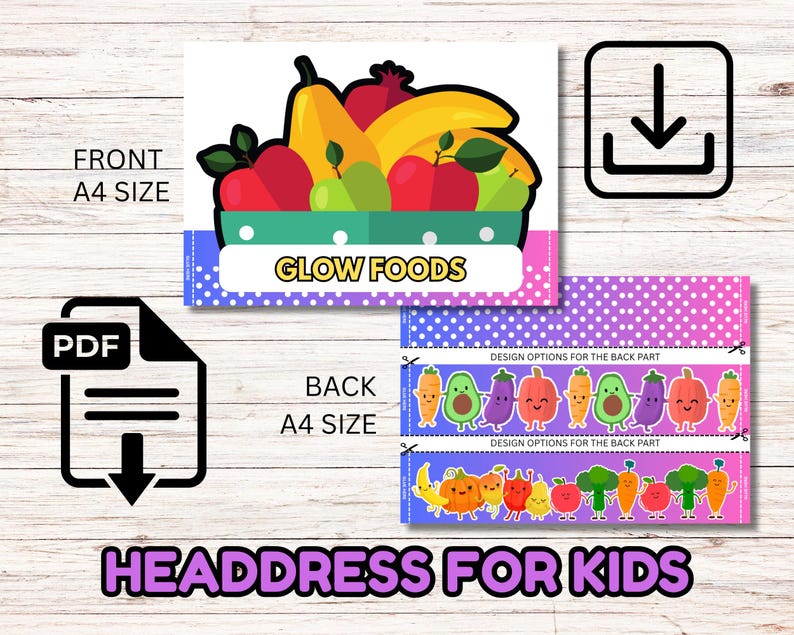 Nutrition Month Headdress: Printable Fruit & Veggie Crown (PDF Activity ...