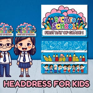 First Day of Grade 1 Crown: Printable Paper Craft (PDF Download - Etsy