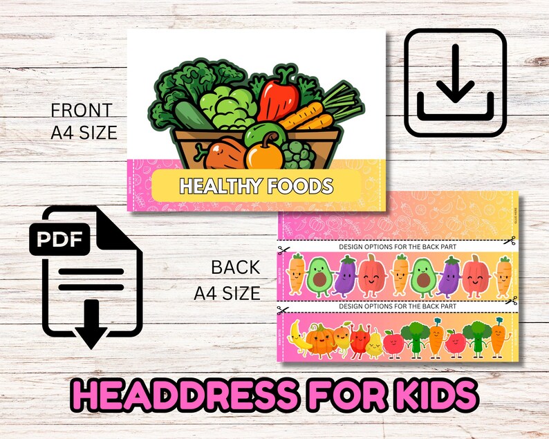 Nutrition Month Headdress: Fruit & Veggie Crown - Printable Kids Craft ...