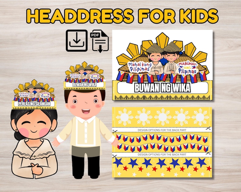 Buwan Ng Wika Headdress: Filipino Cultural Crown - Printable Paper ...