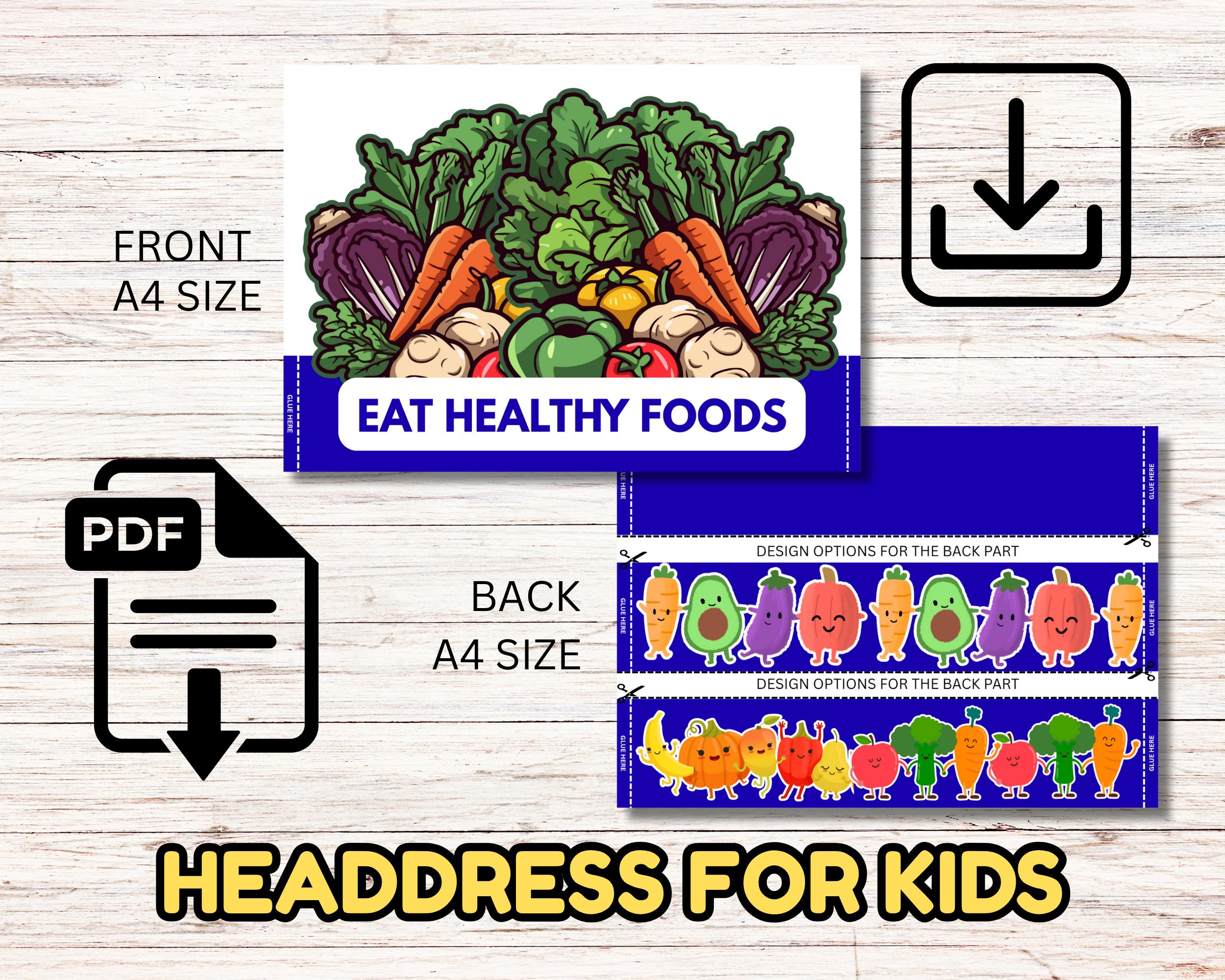 Nutrition Month Headdress: Printable Fruit & Veggie Crown Craft (PDF ...