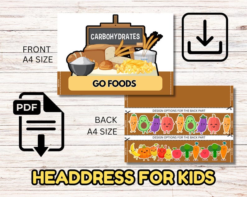 Nutrition Month Headdress: Printable Fruit & Veggie Crown (PDF Download ...