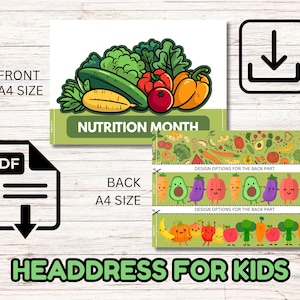 Nutrition Month Headdress Printable: DIY Food Crown Craft (PDF) - Etsy