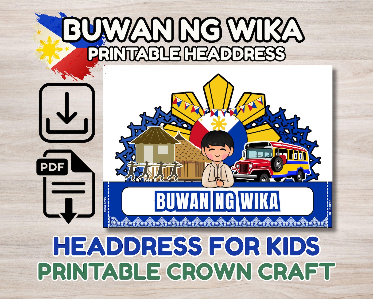 Buwan Ng Wika Headdress: Filipino Cultural Crown - Printable PDF - Etsy