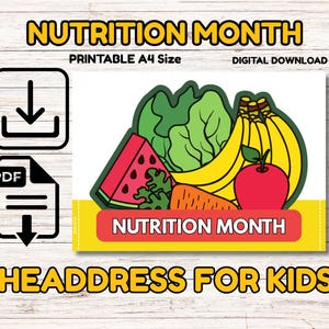 Nutrition Month Headdress: Fruit & Vegetable Crown - Kids' Craft (PDF Pattern - Etsy