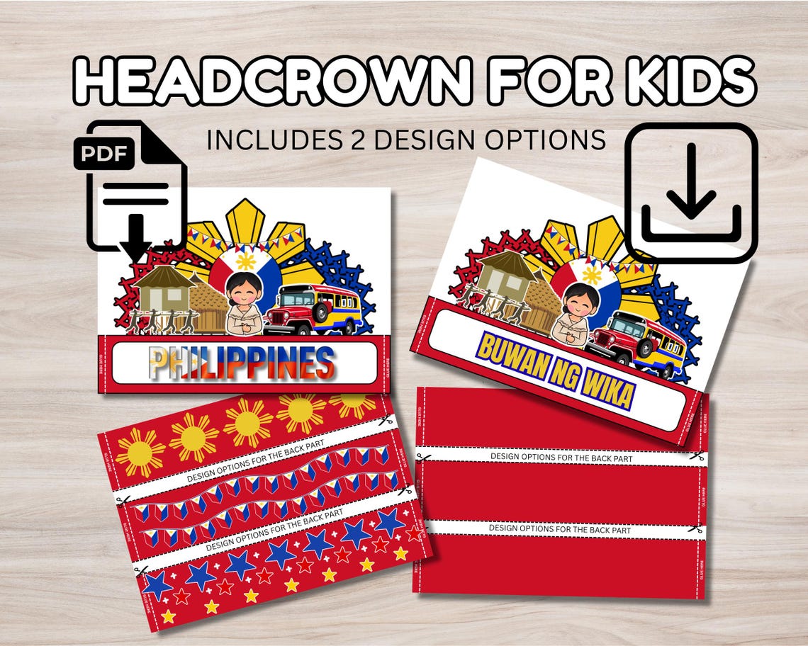 Buwan Ng Wika Headdress: Filipino Paper Crown Craft (PDF Download) - Etsy