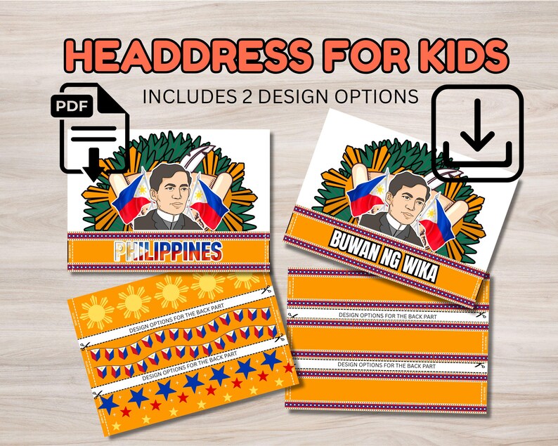 Buwan Ng Wika Printable Headdress: Filipino Cultural Paper Crown (PDF ...